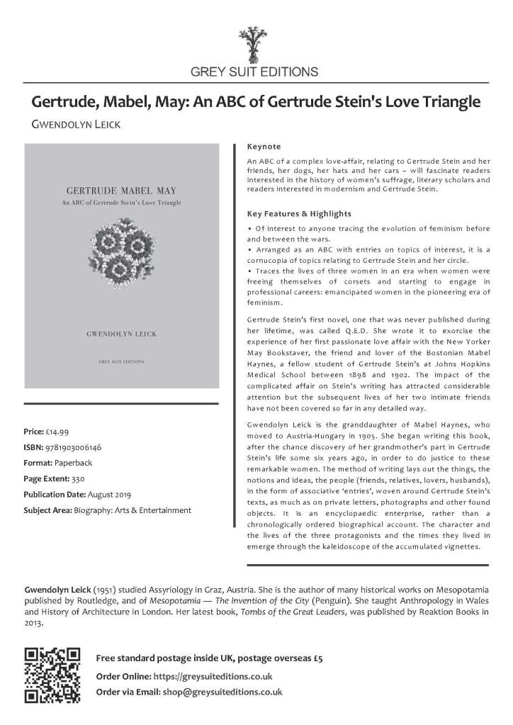 Gertrude, Mabel, May – Grey Suit Editions UK